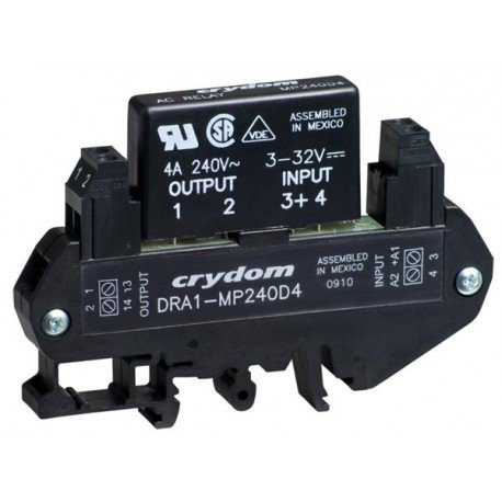 DRA1-MP240D4, Solid State Relay, DIN Mt, 280VAC 4A, Control: 3-32VDC ...