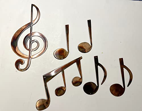 Amazon.com: Musical Note Set 5 notes plus Treble Clef (copper bronzed ...