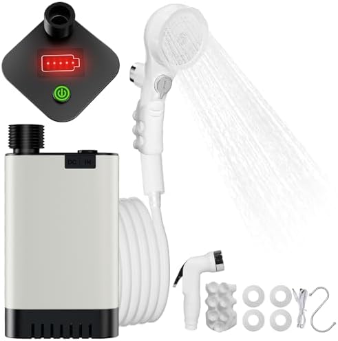 Portable Shower for Camping, Electric Outdoor Shower Rechargeable ...