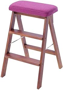 Amazon.com: XHALERY Stepladder Folding 3 Tread Stepstool Ladder Chair ...