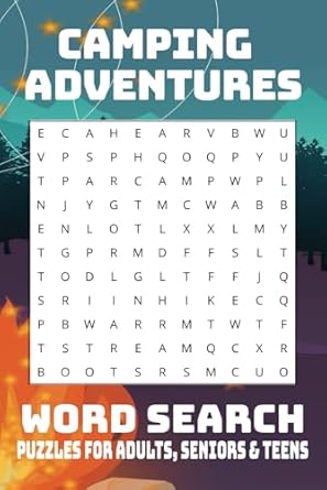 Camping Adventure Word Search Puzzle: Featuring Hiking, Outdoors ...