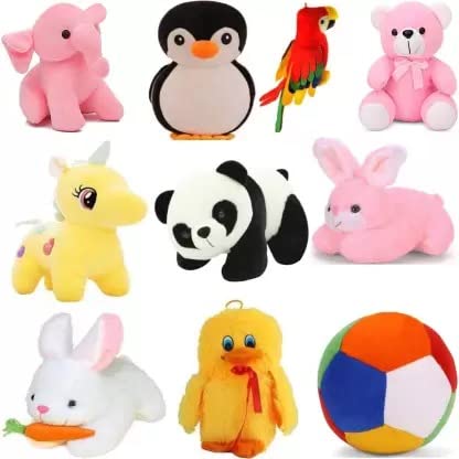 Buy MACROS Super Soft 10 Complete Pack Stuffed/Soft Toy Combo of Teddy ...