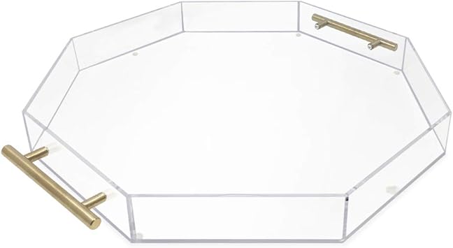 Amazon.com: Isaac Jacobs Clear Octagon Acrylic Serving Tray (18x18 ...