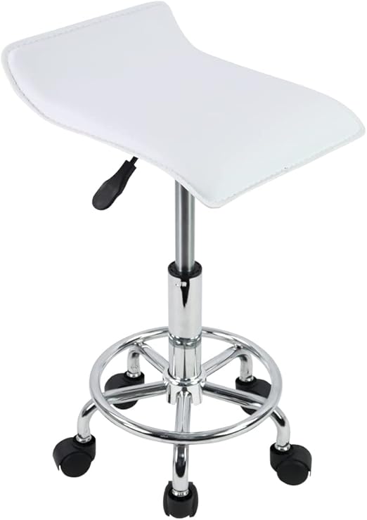 Amazon.com: KKTONER Square Height Adjustable Rolling Stool with Foot ...