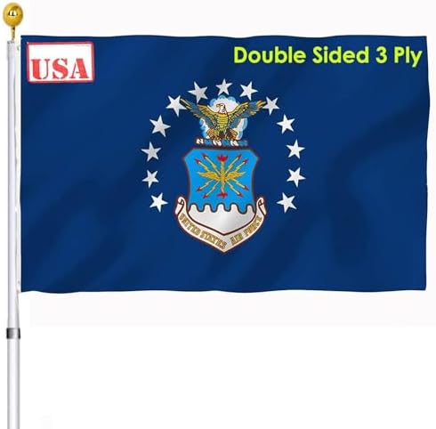 Amazon.com : Air Force Emblem Veteran Flags 3x5 Outdoor Double Sided ...