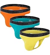 JINSHI Men's Ice Silk Glossy G-String Thongs Sexy Wide Low Rise ...