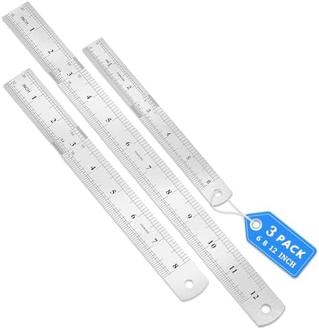 Amazon.com: eBoot Stainless Steel Ruler Metal Ruler with Conversion ...