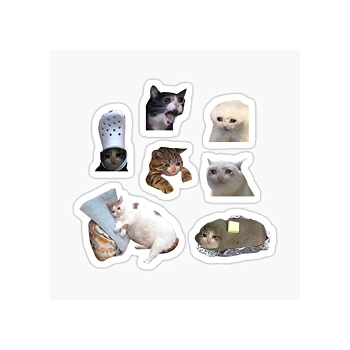 Buy Crying Cat Meme Pack Sticker - Sticker Graphic - Auto, Wall, Laptop ...