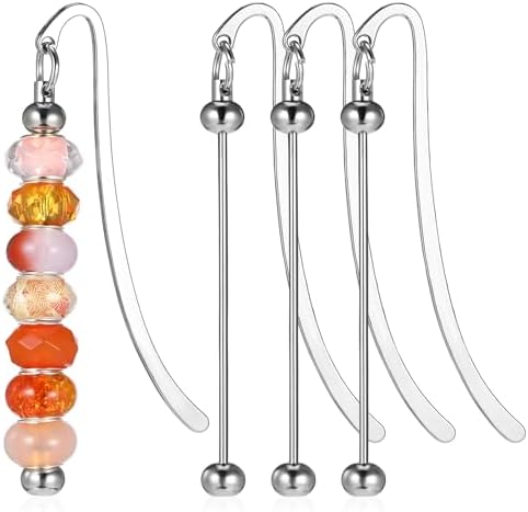Amazon.com: JIEYAO Metal Beadable Bookmarks, 4 Pcs DIY Bead Bookmark ...