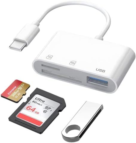 USB C SD Card Reader, Micro SD/SD Card Adapter for iPhone 15，iPad Pro, Chromebook, MacBook Air ...