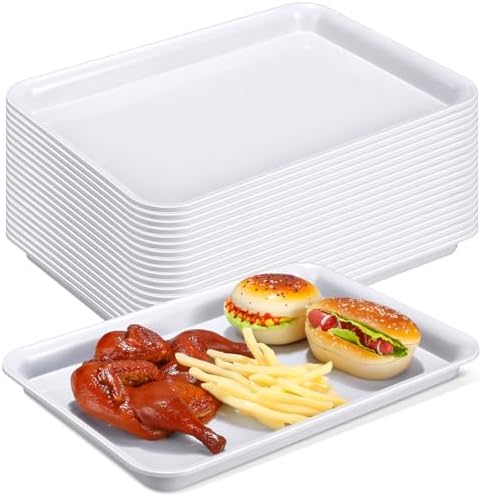 Amazon.com | Ziliny 20 Pcs Plastic Serving Trays Bulk Plastic Serving ...