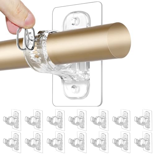 Amazon.com: No Drill Curtain Rod Brackets, (8 Pack) Self Adhesive ...
