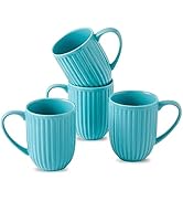 Amazon.com: Hasense Black Coffee Mug Porcelain Set of 4 with Rack - 12 ...