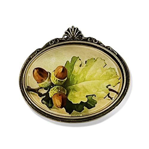 Amazon.com: Oak Leaf and Acorn Brooch, Fall Leaf Pin, Vintage Inspired ...