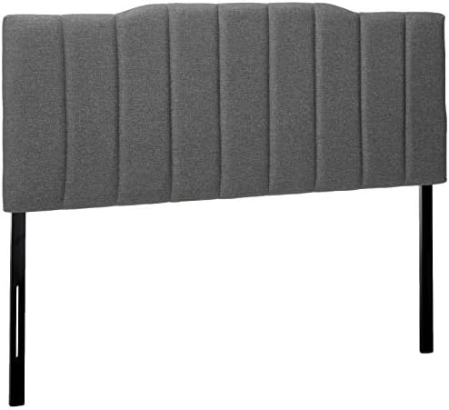 Zinus Upholstered Channel Stitched Headboard in Light Grey, Full ...