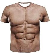 Amazon.com: Colygamala Men's Funny 3D Muscle Print T-Shirt Funny Body ...