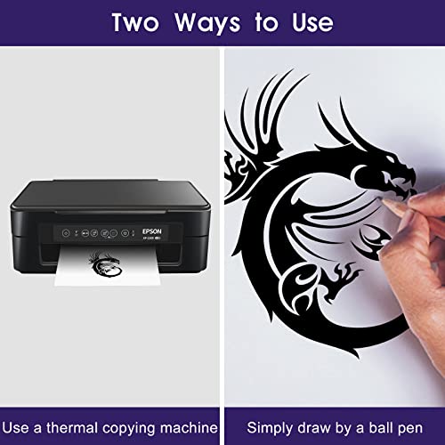 Mdlufee Tattoo Transfer Paper, 90 Sheets Tattoo Stencil Paper, DIY ...