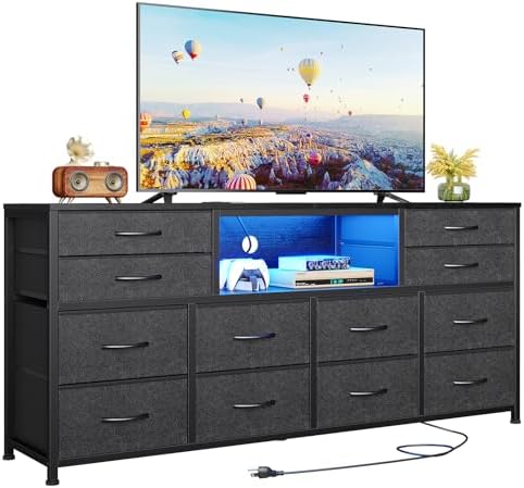 Amazon.com: WODRAWER TV Stand Dresser for Bedroom with 12 Drawers for ...