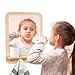 Amazon.com: Oranwell Wooden and Acrylic Wall Mirror for Kids with Hooks ...