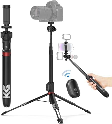 Amazon.com: KraftGeek 60" Vlogging Tripod for Phone and Camera ...