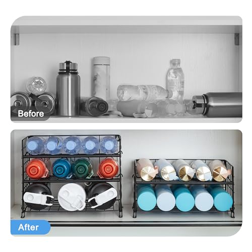 Snapklik.com : Adjustable Water Bottle Organizer, 5-Tier Wall-Mounted ...