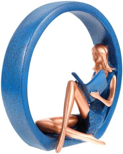 Amazon.com: BESPORTBLE Reading Statue Decor Art Figure Sculptures Resin ...