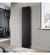 ELEGANT Black Single Panel Radiator 1800 x 272 mm Modern Flat Panel ...