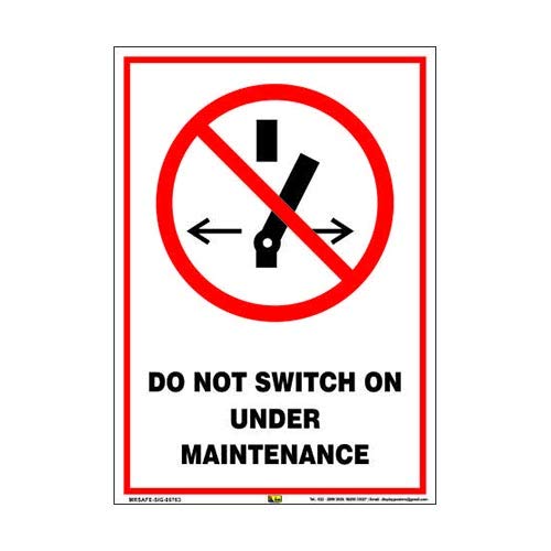 Mr. Safe - Do Not Switch On Under Maintenance Sign Eco Vinyl Sticker A2 ...