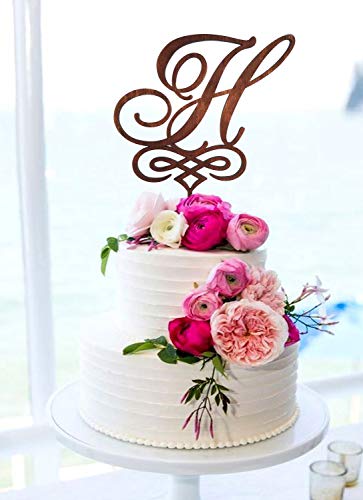 Tamengi Letter H Cake Topper Wedding Cake Topper H Gold - Want It All