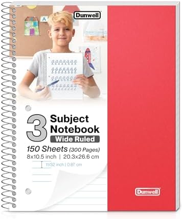 Amazon.com : Oxford Spiral Notebooks, 3-Subject, Wide Ruled Paper ...