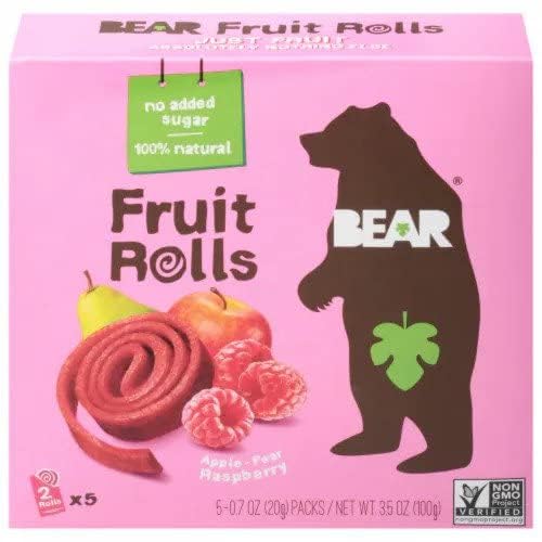 Amazon.com: BEAR - Fruit Rolls - Apple-Pear Raspberry, 0.7 Ounce (Pack ...