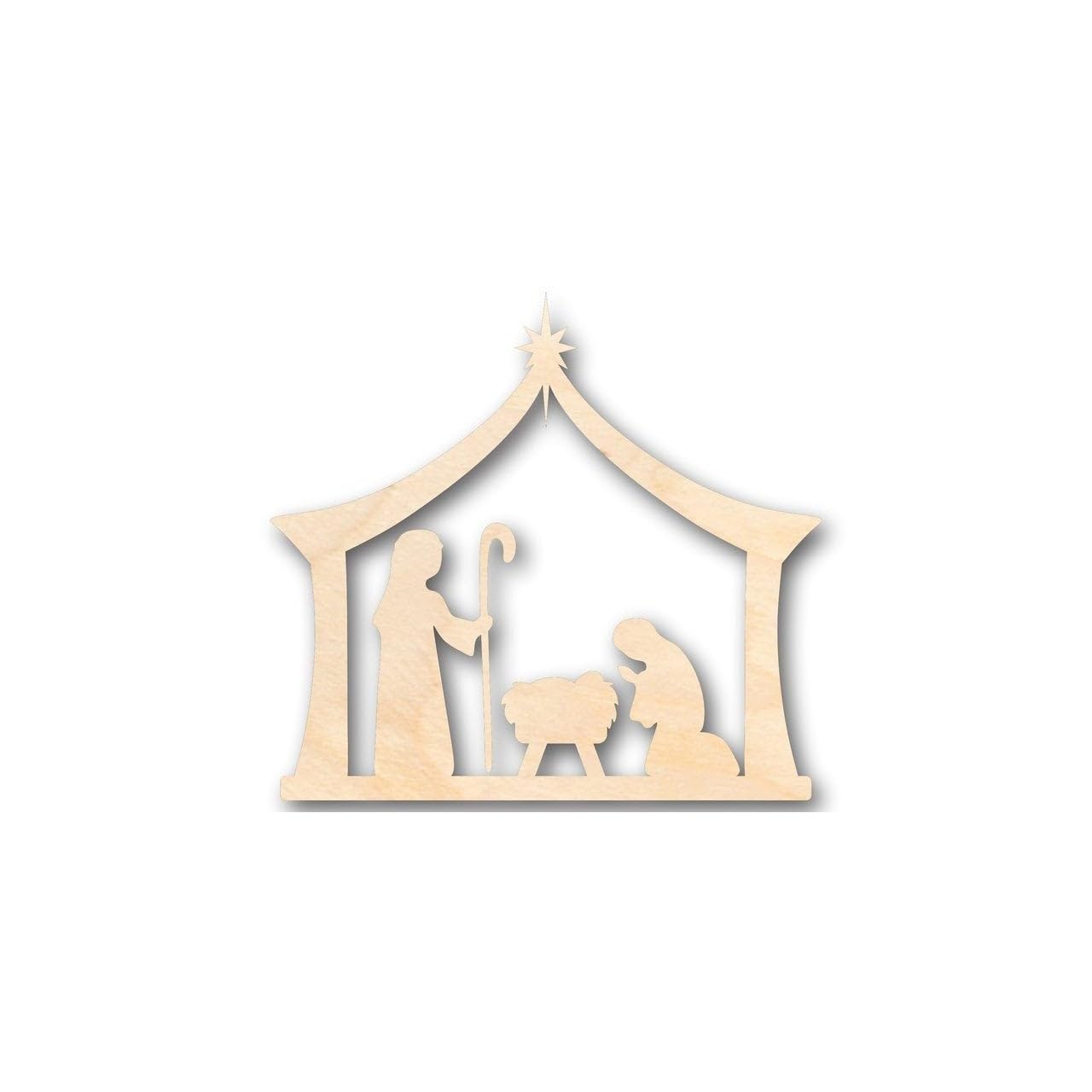 Nativity Scene In The Wood Cutouts Christmas Nativity Stable Scene MDF