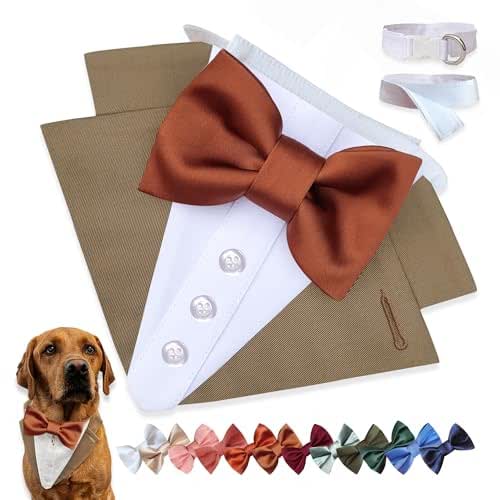 Amazon.com: Custom-Fit Dog Tuxedo with Bow Tie & Lapel Uncut Cham ...