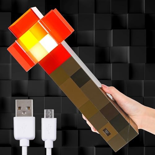Minecraft Toys Redstone Torch 12.6 Inch LED Lamp | USB Rechargeable For ...