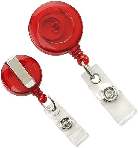 Amazon.com : 5 Pack - Translucent Retractable Badge Reel with Belt Clip ...