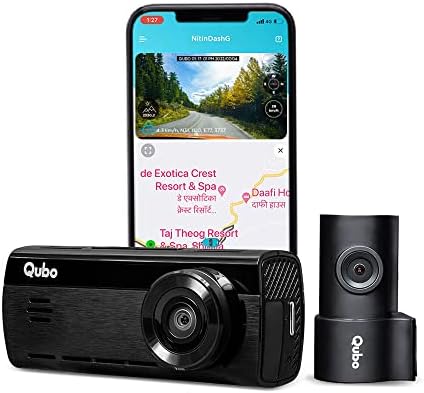 Qubo Car Dash Camera True 4K 2160P UHD Dual Channel from Hero Group, Made in India, ADAS, Front ...