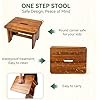 Amazon.com: 9'' Wooden Step Stool, Thickened Acacia Wood One Step Stool ...