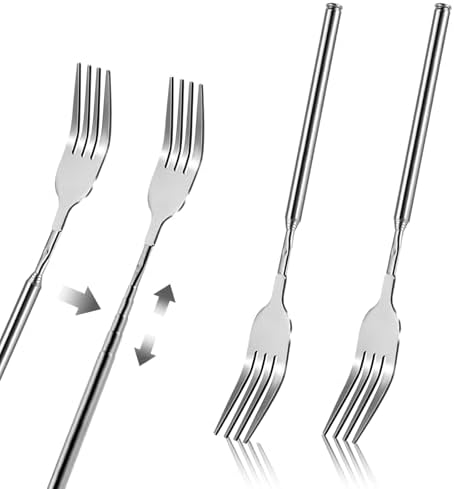 Amazon.com: 5Pcs Extendable Forks, Stainless Steel BBQ Telescopic Forks ...