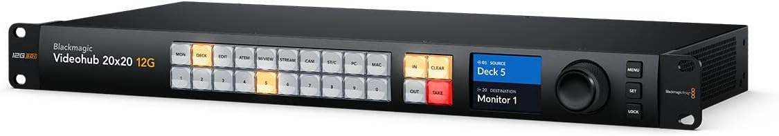 Amazon.com: Blackmagic Design Videohub 20x20 12G Zero-Latency Video ...