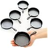 Amazon.com: KUHA Mini Cast Iron Skillets 4” (Pack of 6) - Black Non ...