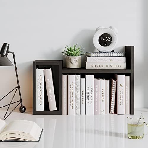 Amazon.com: EMIROOM Desktop Shelf, Small Desk Bookshelf, Tabletop ...