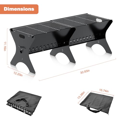 Bearfire Camping Grills 2 Packs, Portable Folding Charcoal Grills ...