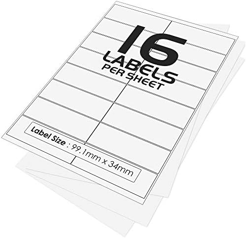 16 Per Page/Sheet, 1000 Sheets (16000 Sticky Label), iSOUL White Blank ...