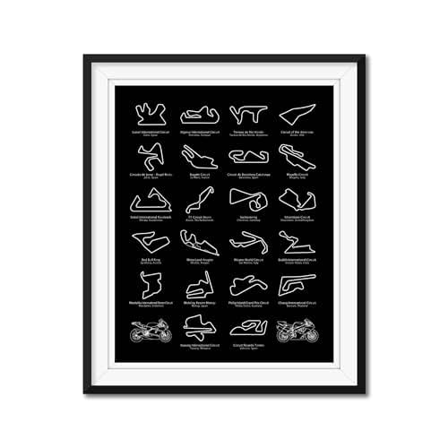 Amazon.com: MotoGP Race Track Inspired Motorcycle Poster - Handmade ...