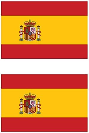 Amazon.com: KW Vinyl Two Pack Spanish Flag Sticker Decal Self Adhesive ...