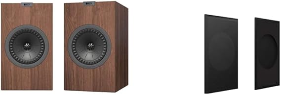 Amazon.com: KEF Q150 Bookshelf Speakers (Pair, Walnut) & Speaker Grille ...