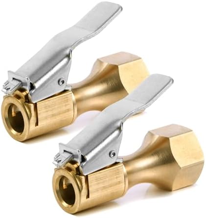 Amazon.com: ZHONG AN 2pcs Air Chuck Heavy Duty Open Flow Lock On Brass ...