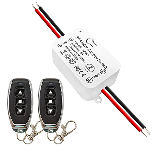 DieseRC Wireless DC Motor Remote Control Switch, DC 12V~80V 5A Relay ...