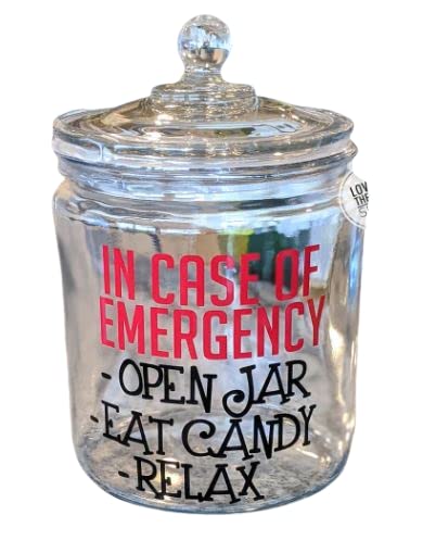 Amazon.com: Funny Large Desk Candy Jar - In Case of Emergency Open Jar ...
