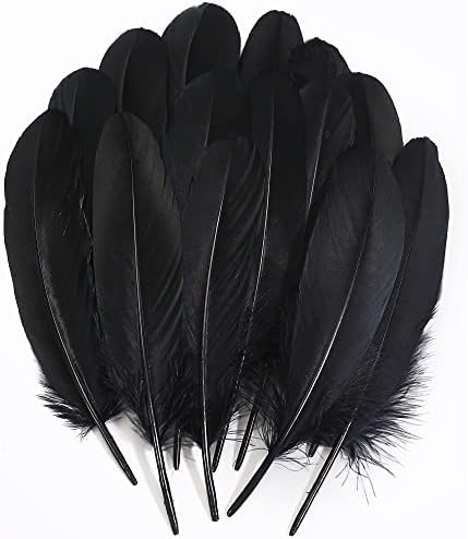 Amazon.com: Ballinger Black Craft Feathers Bulk - 120Pcs 6-8 Inch Real ...